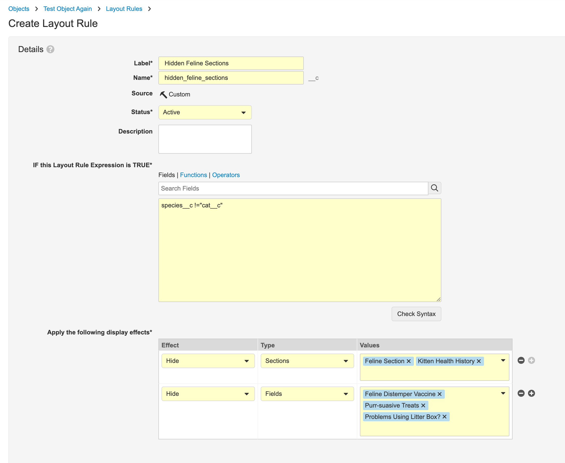 Configuring Layout Rules | Vault Help