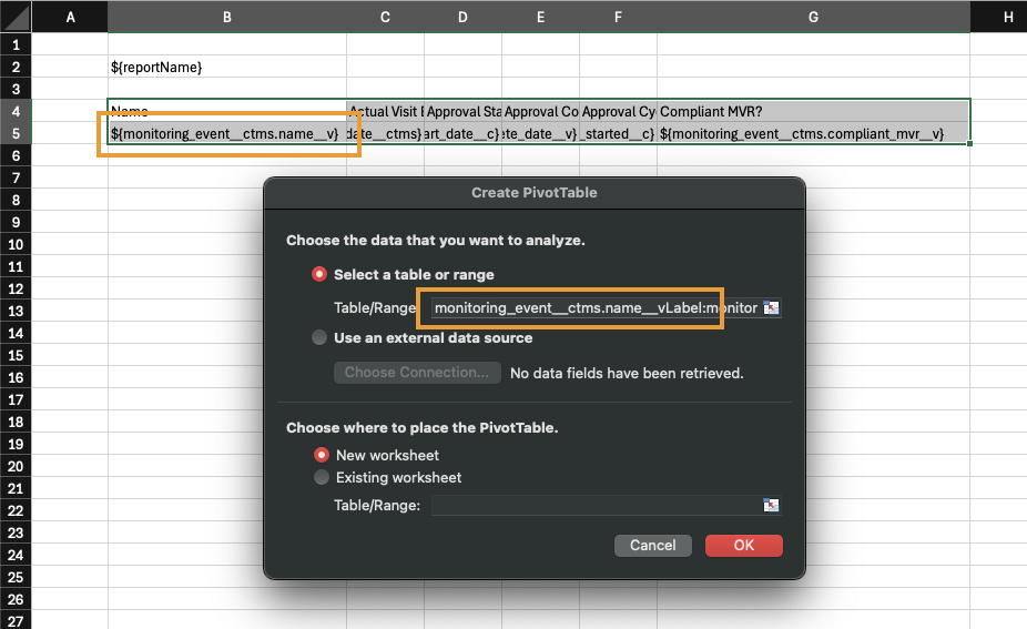 Using Excel Report Templates | Veeva Vault Help